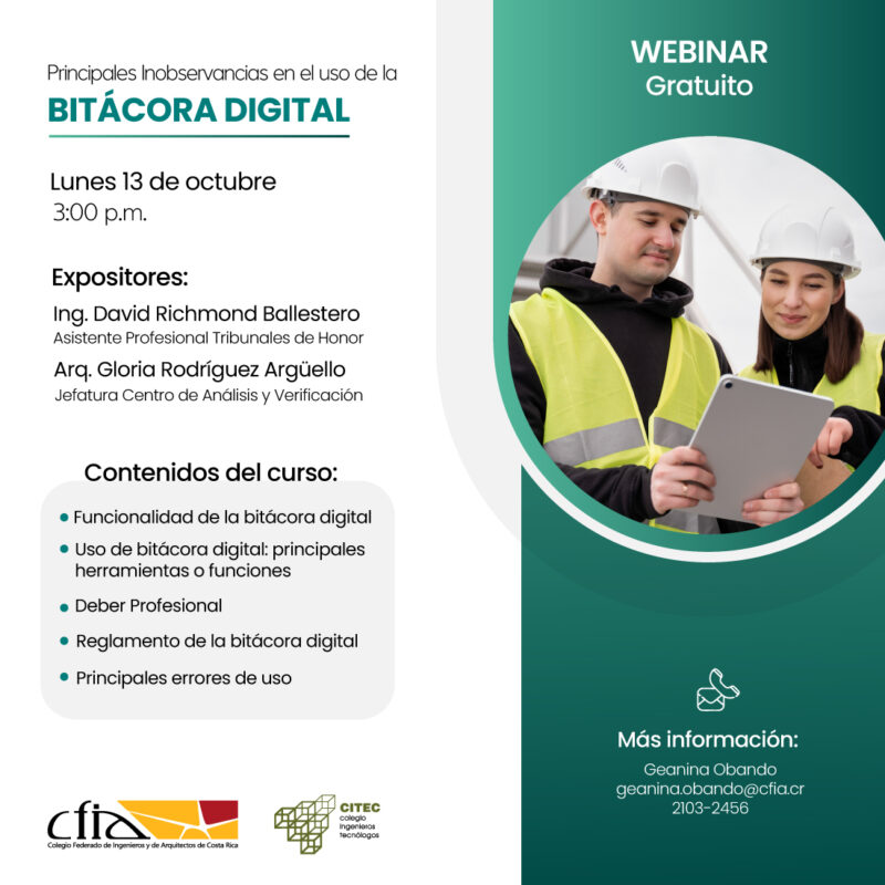 Principales Inobservancias en el Uso de la Bitácora Digital - CFIA